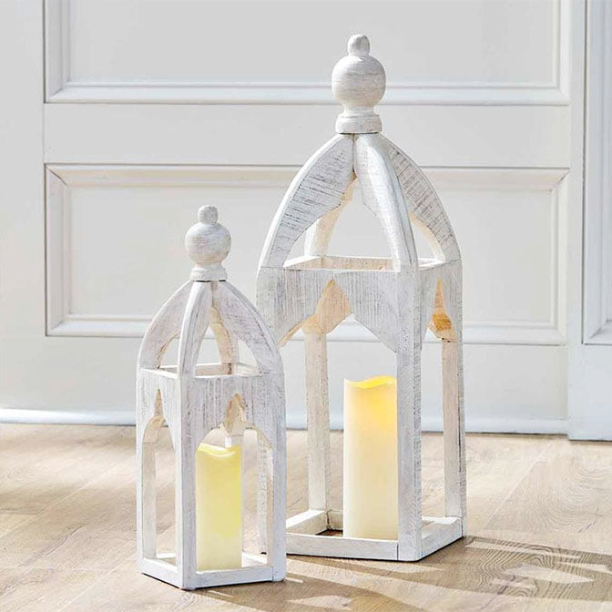 White Distressed Lanterns – Roost Gift & Home Collection
