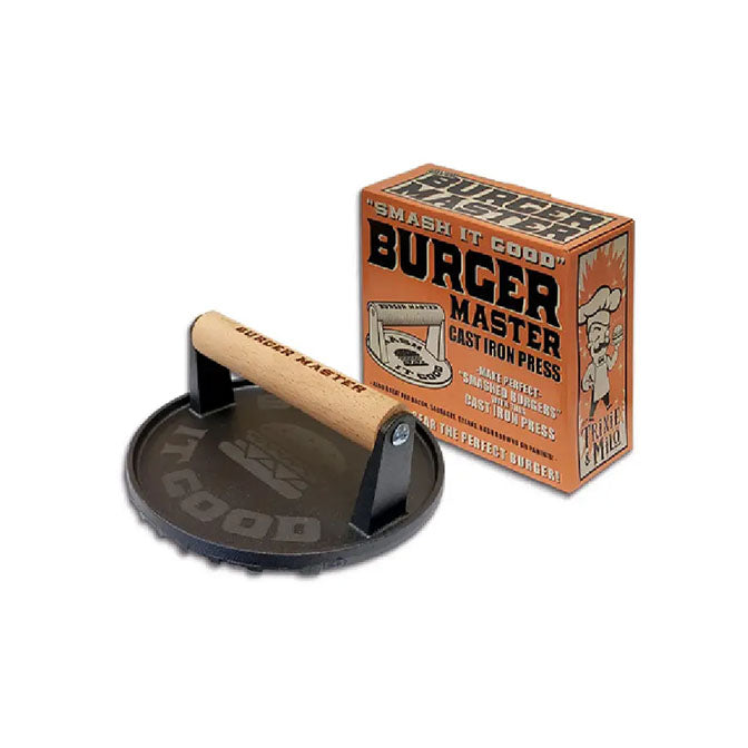 "Burger Master" Cast Iron Grill Press – Roost Gift & Home Collection