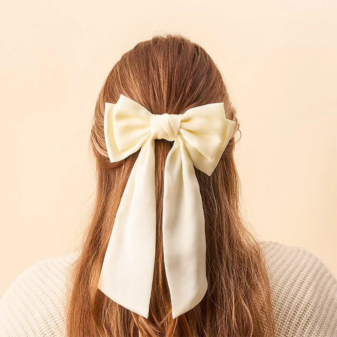 Satin Hair Bow-Cream – Roost Gift & Home Collection