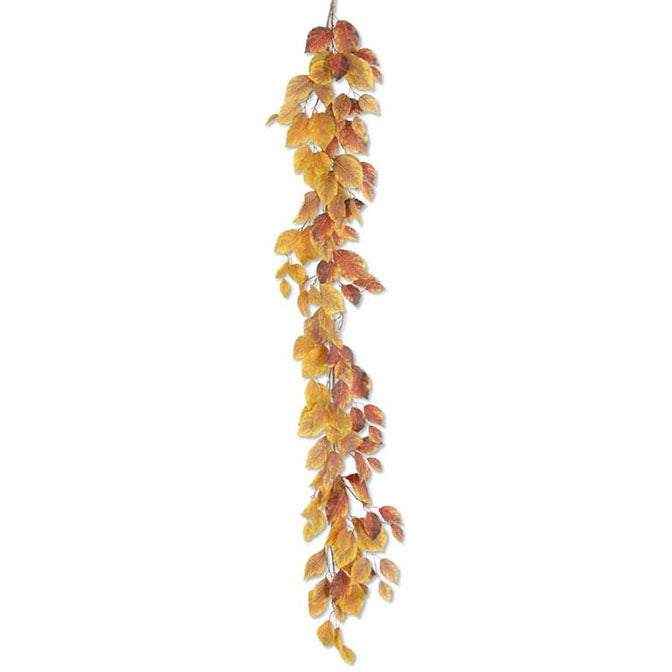 60 Inch Golden Yellow & Rust Birch Leaves Garland – Roost Gift & Home ...