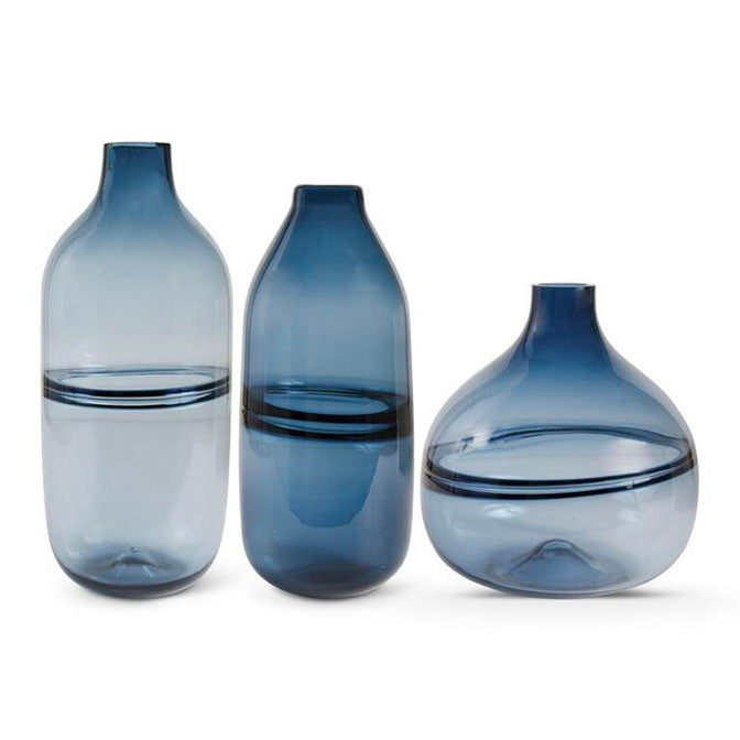 Persian Blue Glass Vases Handblown Stripe – Roost Gift & Home Collection