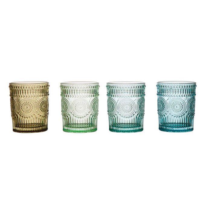 Embossed Drinking Glass – Roost Gift & Home Collection