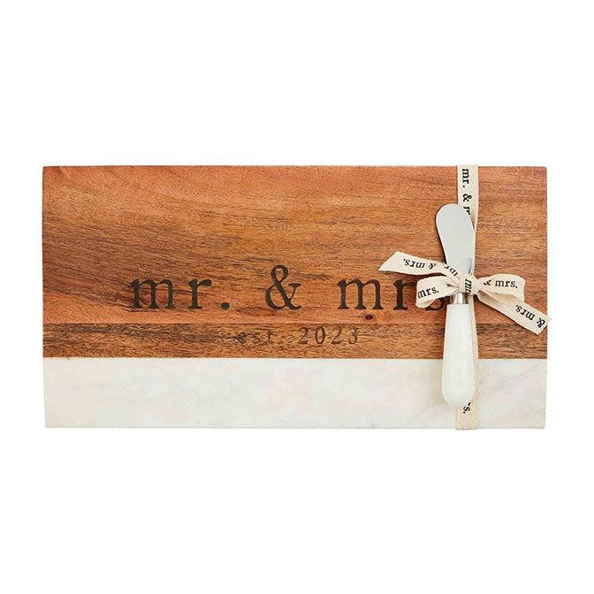 Mr and Mrs Marble & Wood Board Set – Roost Gift & Home Collection