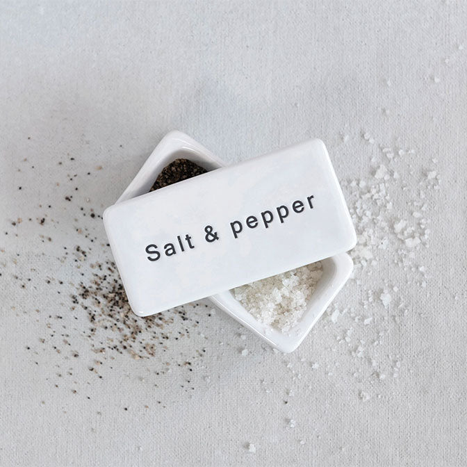 Stoneware Pinch Pot with Lid "Salt and Pepper" – Roost Gift & Home ...