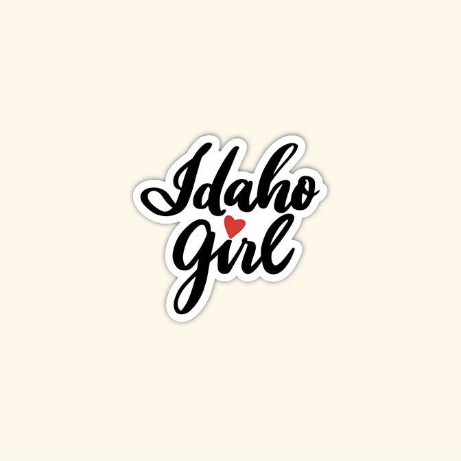 "Idaho Girl" Script Mini Sticker – Roost Gift & Home Collection